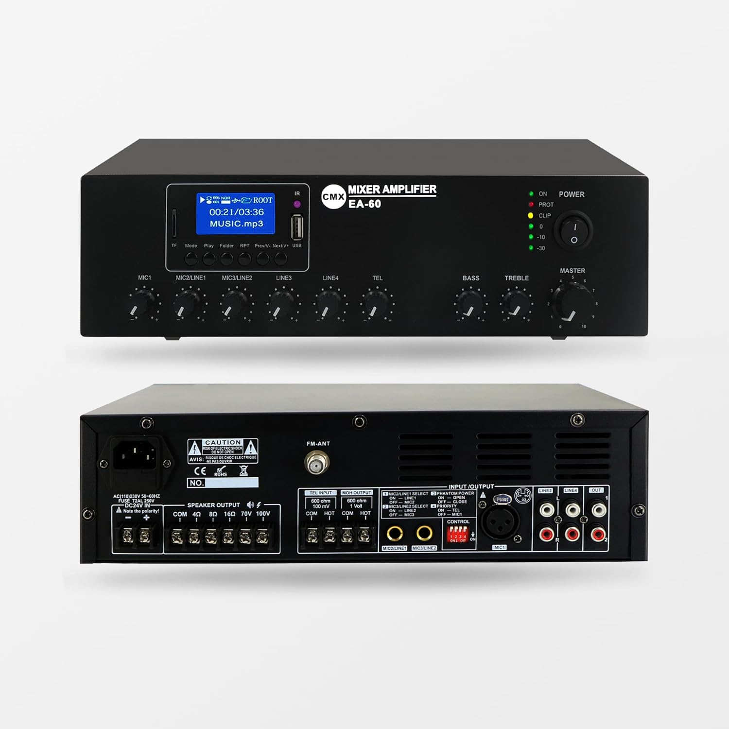 60W Compact Mixer Amplifier with USB/SD/FM/Bluetooth | EA-60 – Guitar ...